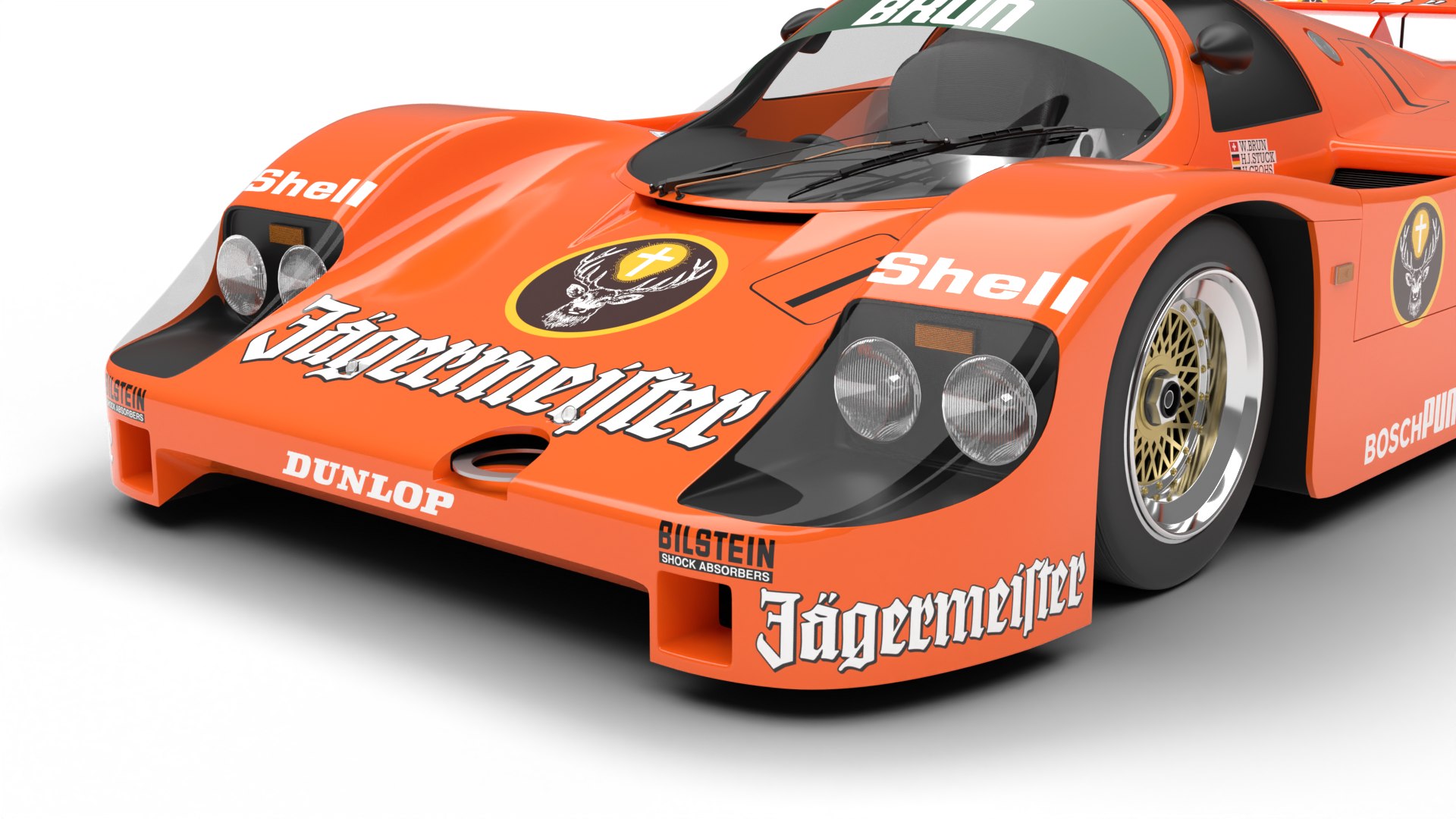 3D Porsche 956 Group C Brun Motorsport 1982 Jagermeister Racing 3d ...