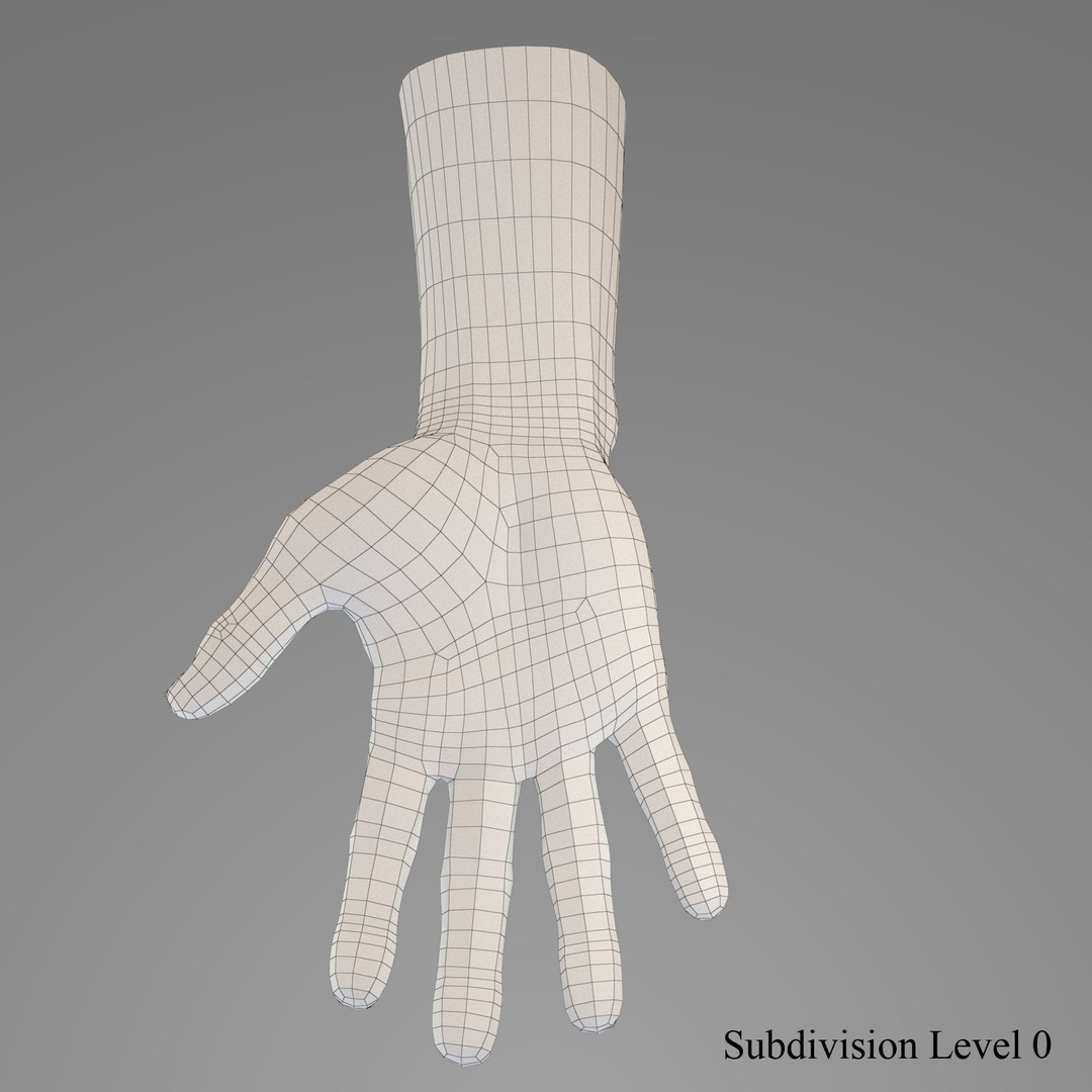3d model male human hand rigged