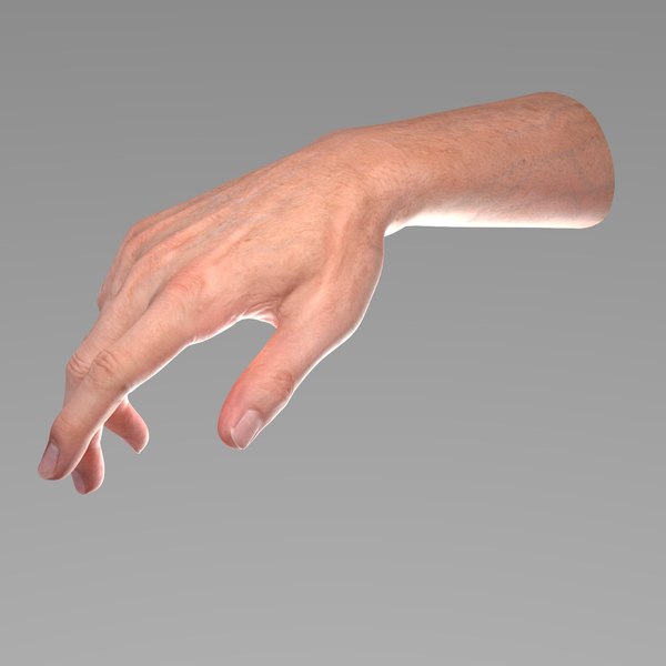 3d model male human hand rigged