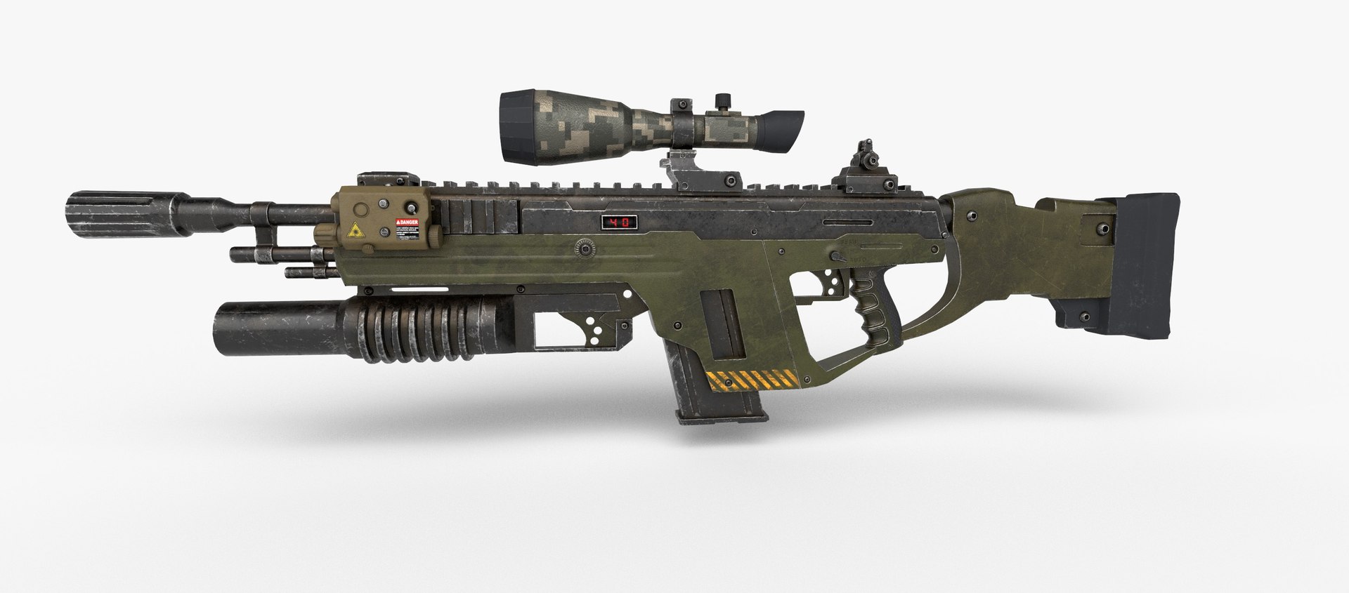 3D Concept Futuristic Assault Rifle Model - TurboSquid 1488259