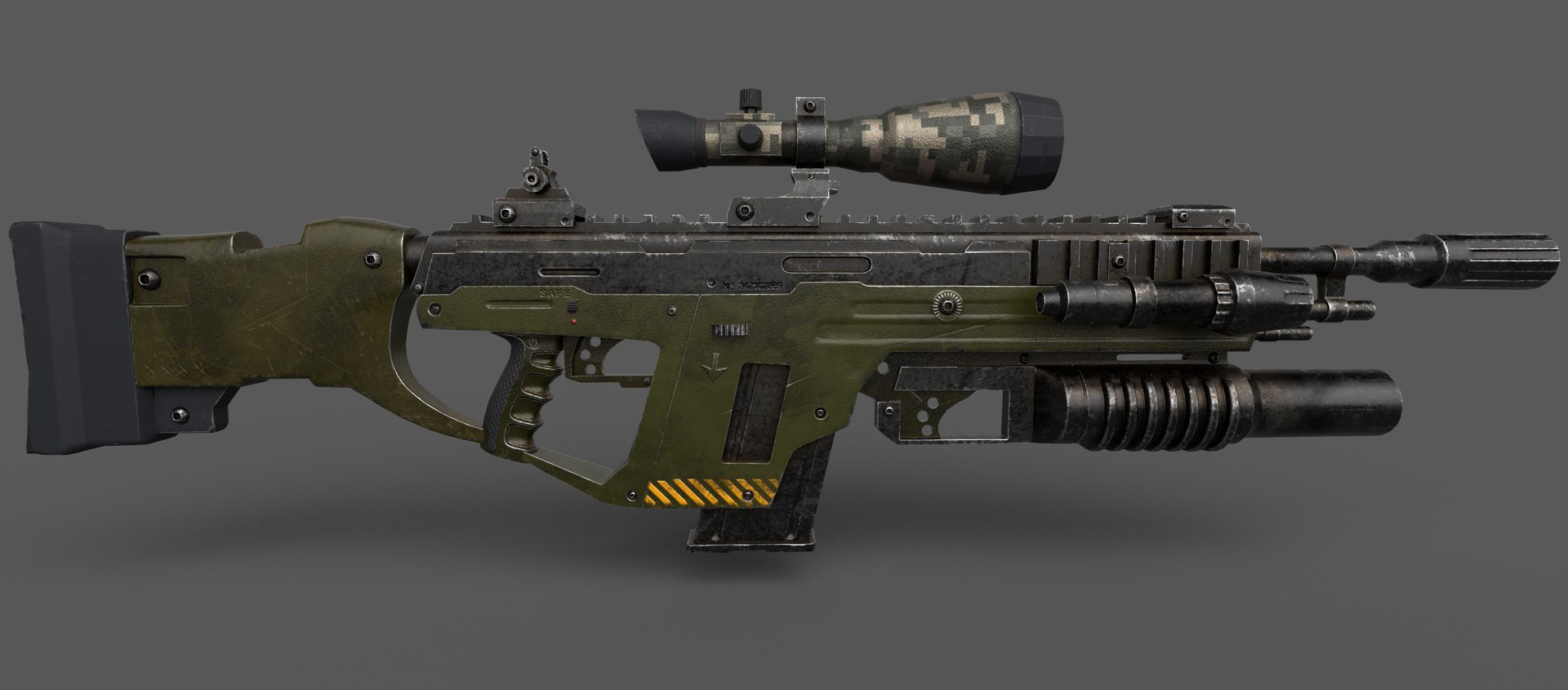 3D Concept Futuristic Assault Rifle Model - TurboSquid 1488259