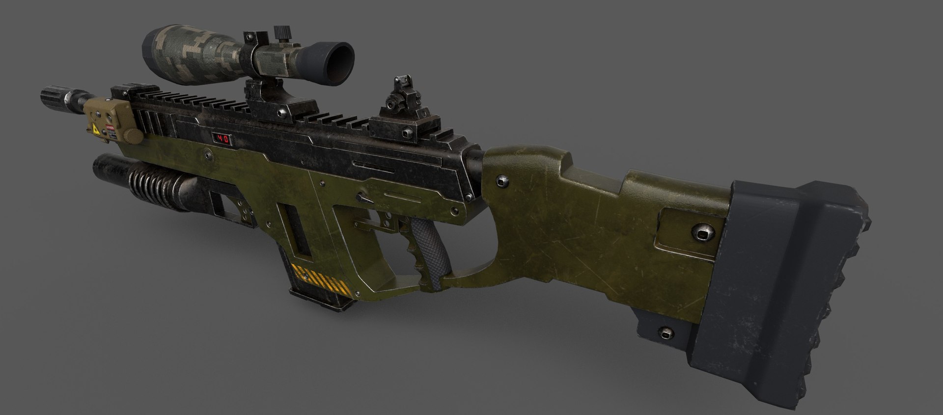 3D Concept Futuristic Assault Rifle Model - TurboSquid 1488259