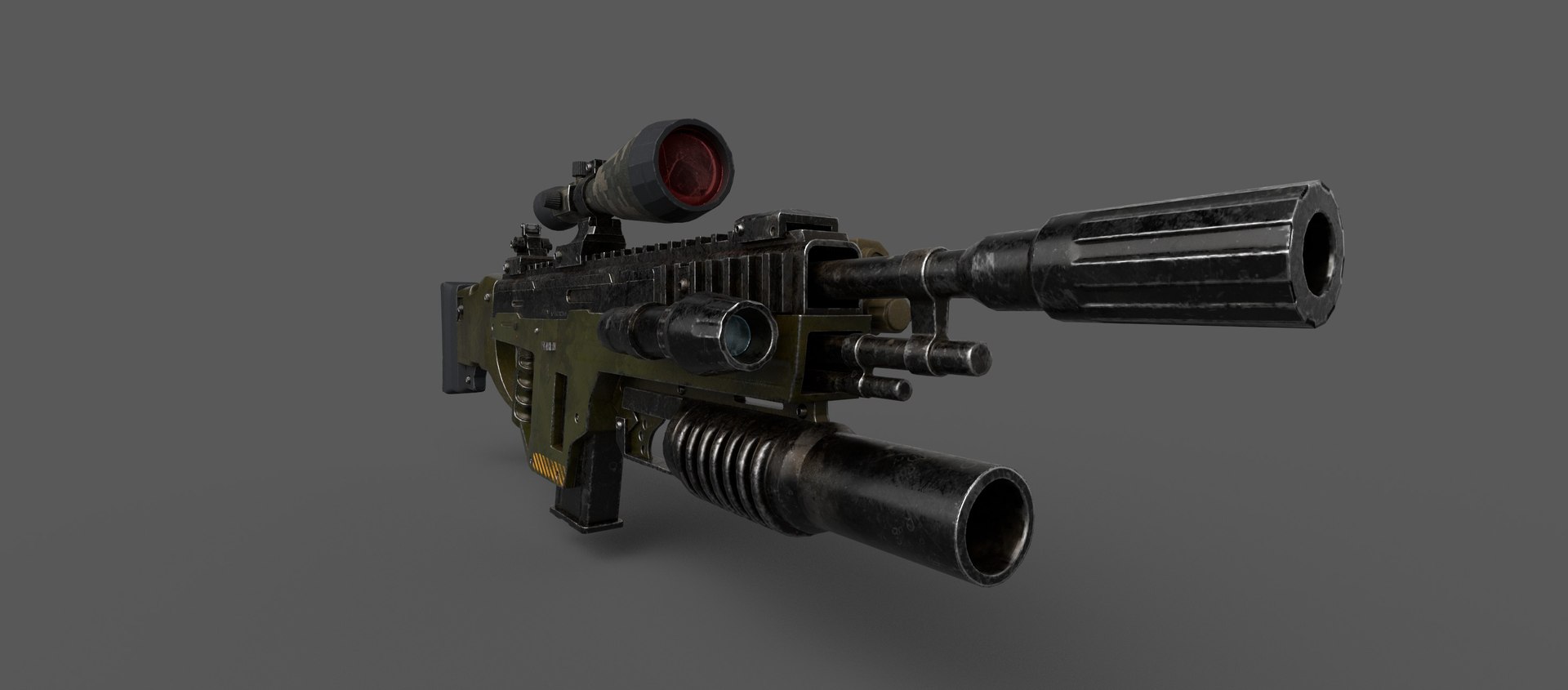 3D Concept Futuristic Assault Rifle Model - TurboSquid 1488259