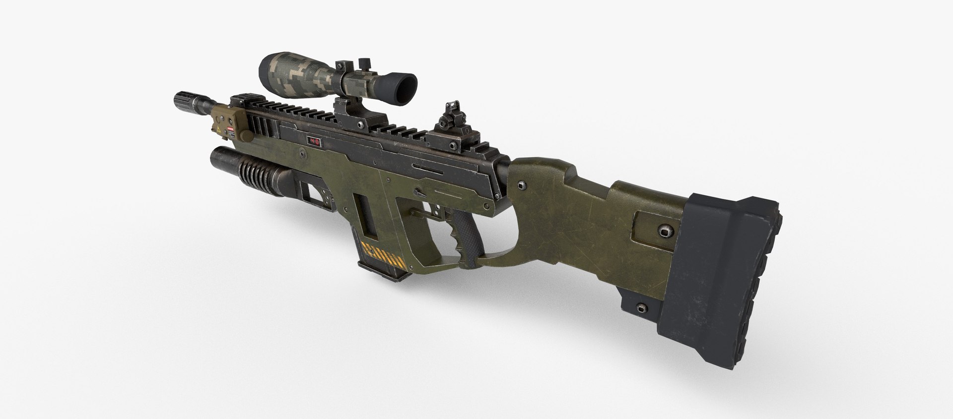 3D Concept Futuristic Assault Rifle Model - TurboSquid 1488259