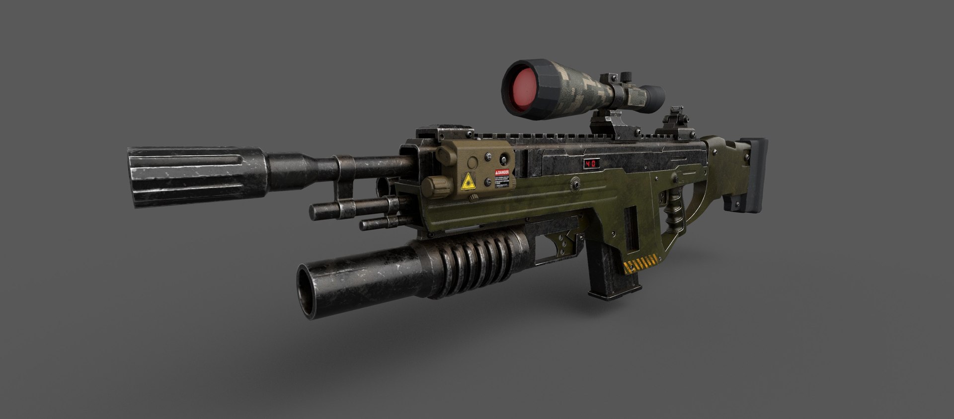 3D Concept Futuristic Assault Rifle Model - TurboSquid 1488259