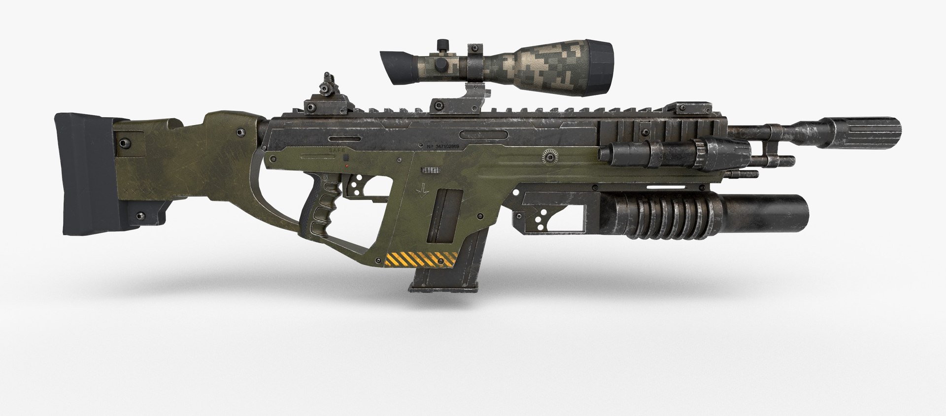 3D Concept Futuristic Assault Rifle Model - TurboSquid 1488259