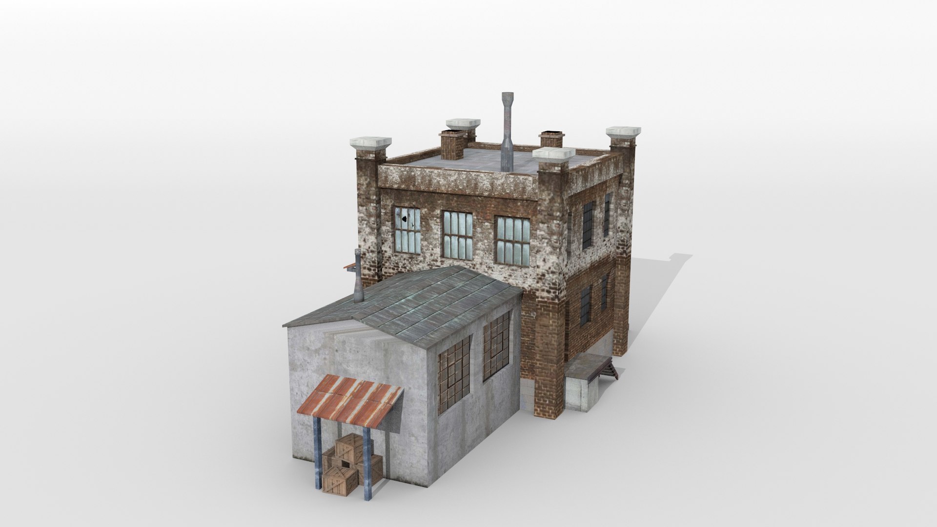 Old Factory Building Small 3D Model - TurboSquid 1547571