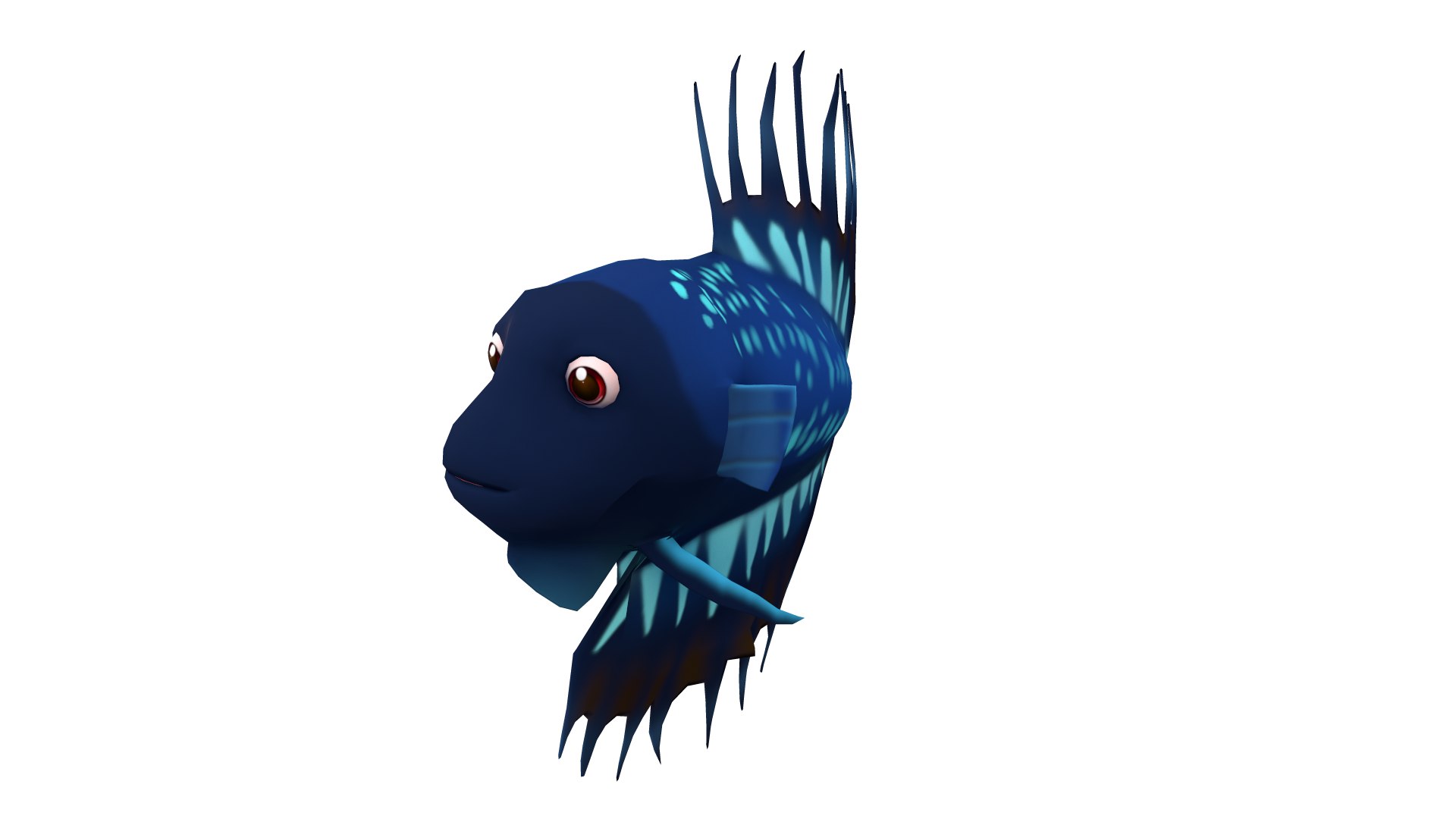 3D Siamese Fighting Fish Toon Model - TurboSquid 1586183