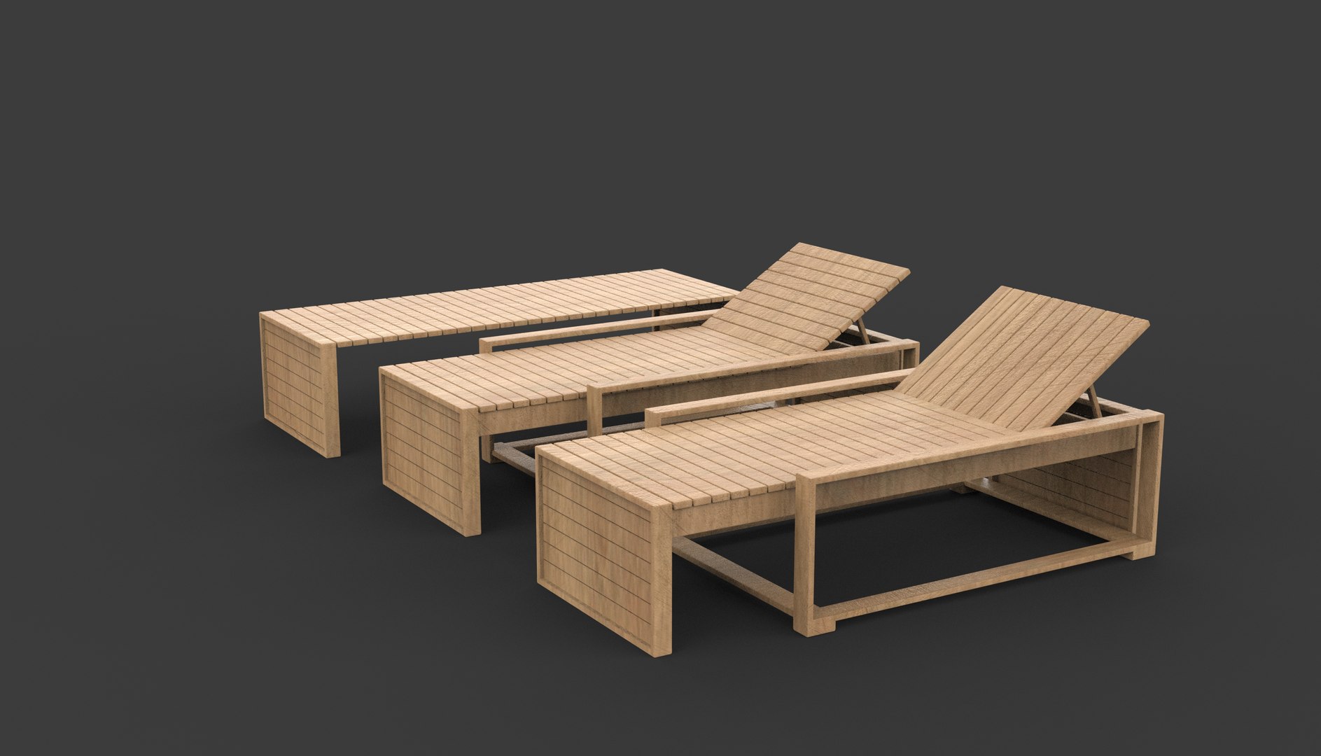 Sunbeds 3D Model 3D Model - TurboSquid 2391160