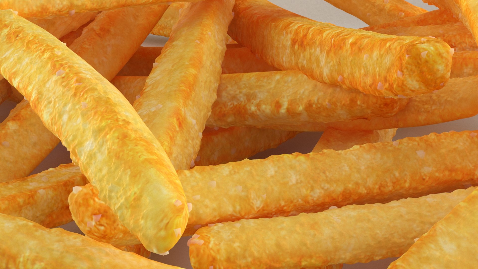 French Fries On Plate 3D Model - TurboSquid 2389397