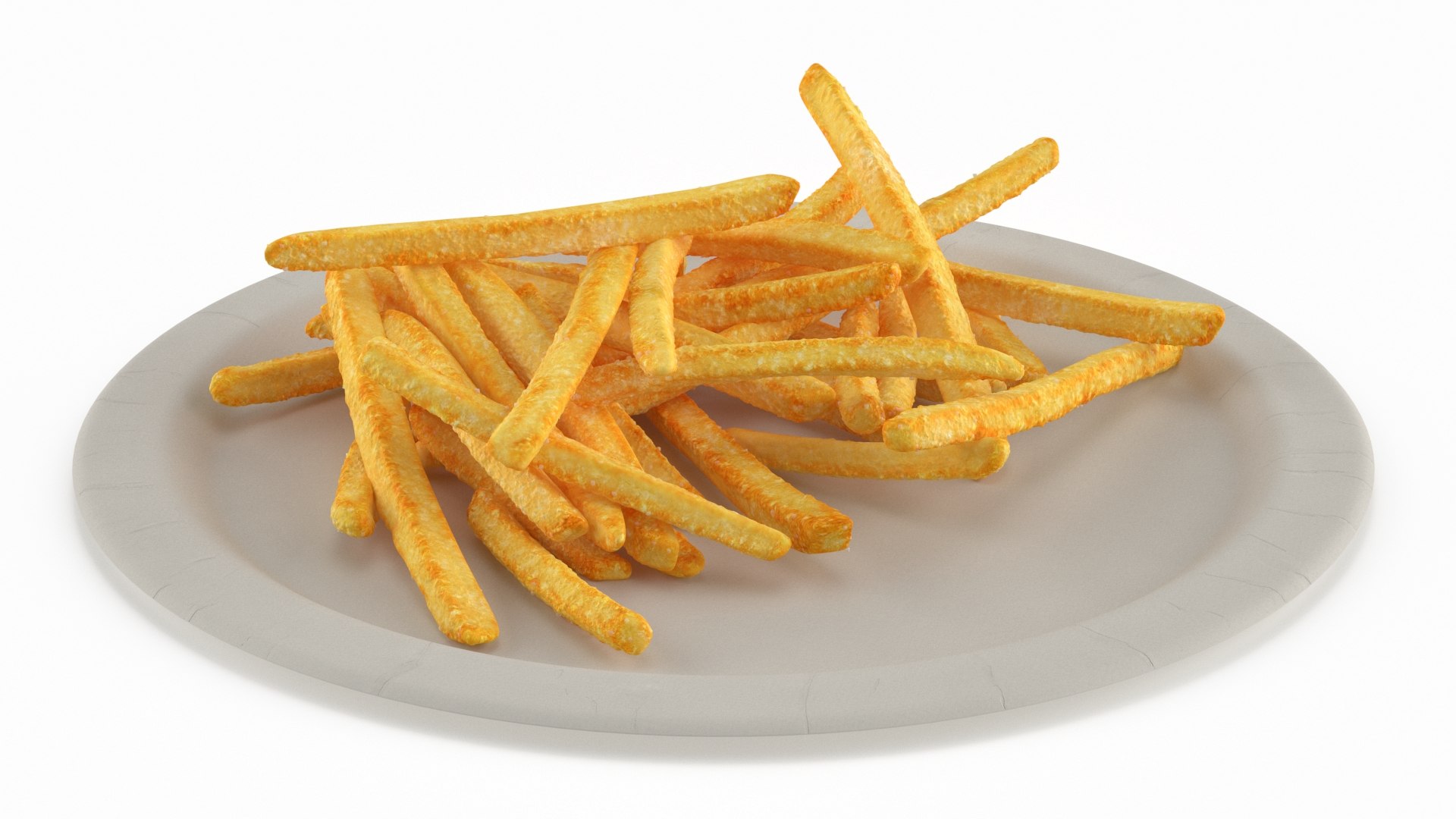 French Fries On Plate 3D Model - TurboSquid 2389397