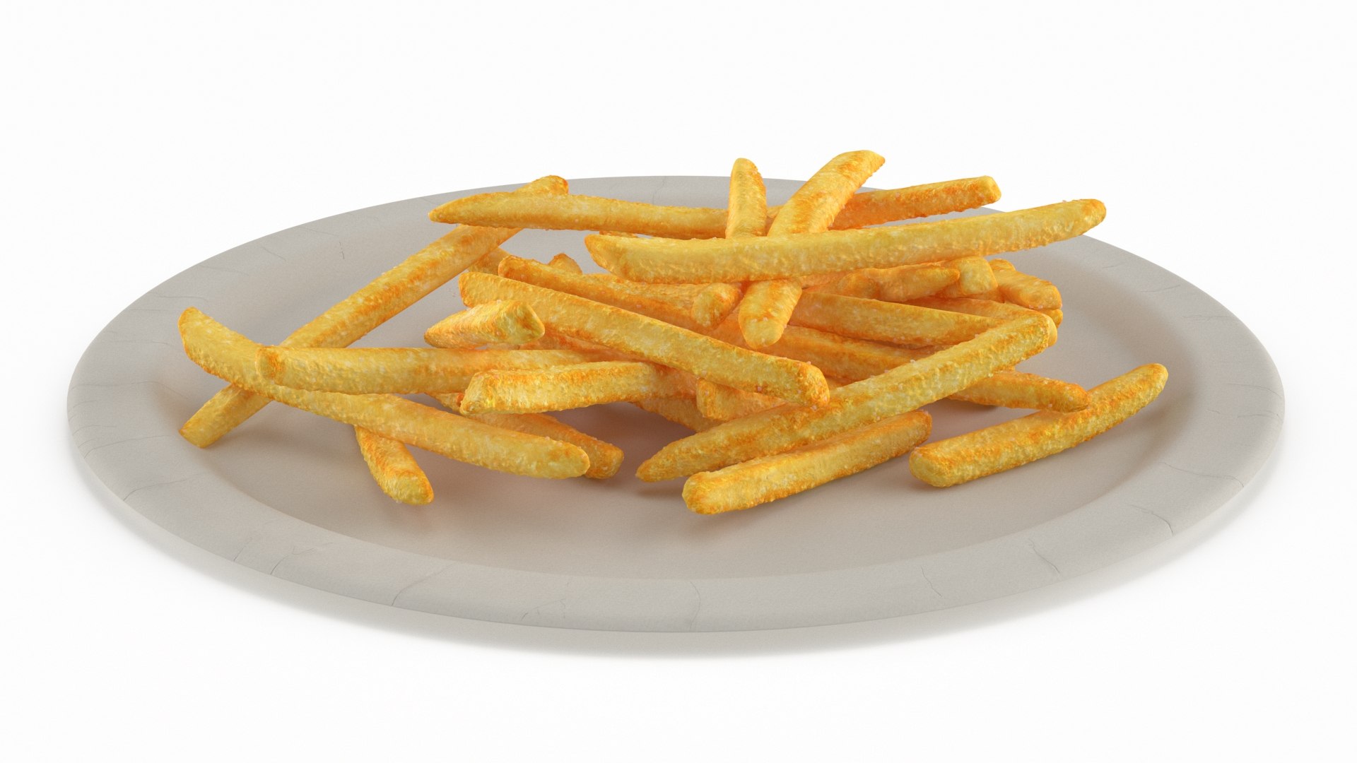 French Fries On Plate 3D Model - TurboSquid 2389397