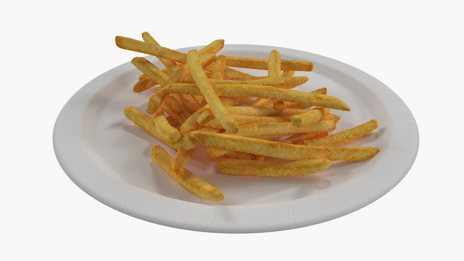 French Fries On Plate 3D Model - TurboSquid 2389397