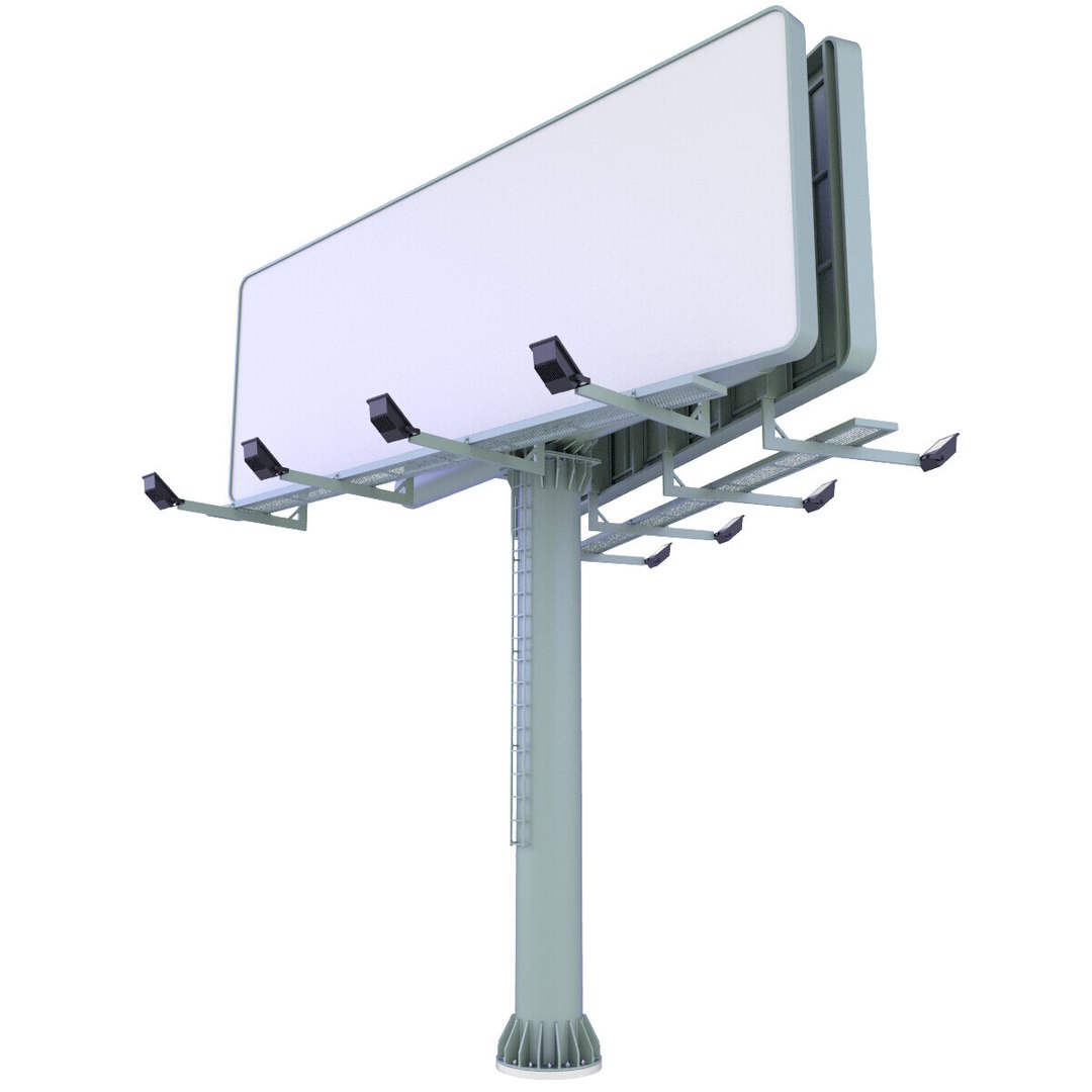 3D Two Side Billboard Pole 23 model - TurboSquid 1815223