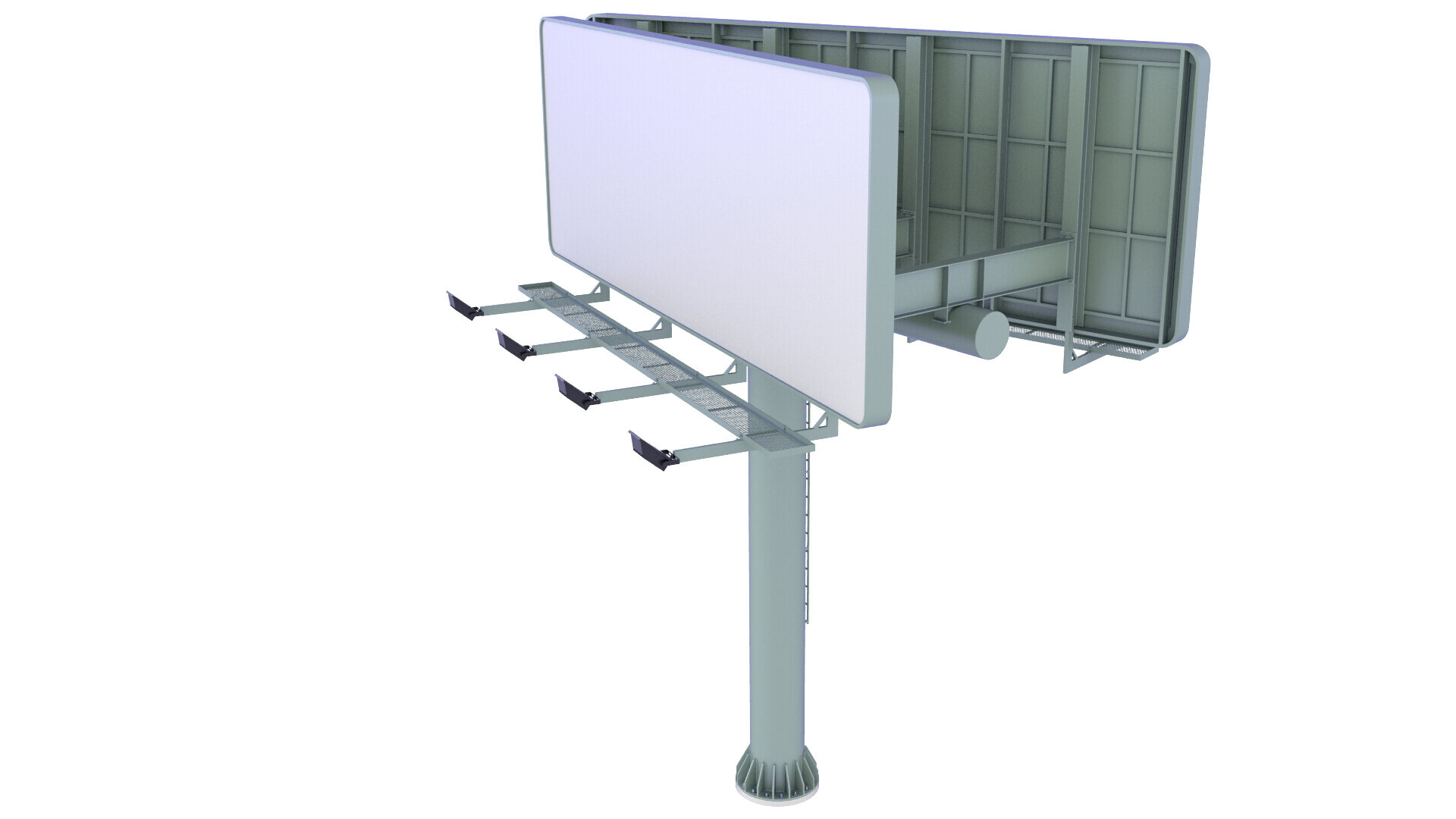 3D Two Side Billboard Pole 23 model - TurboSquid 1815223