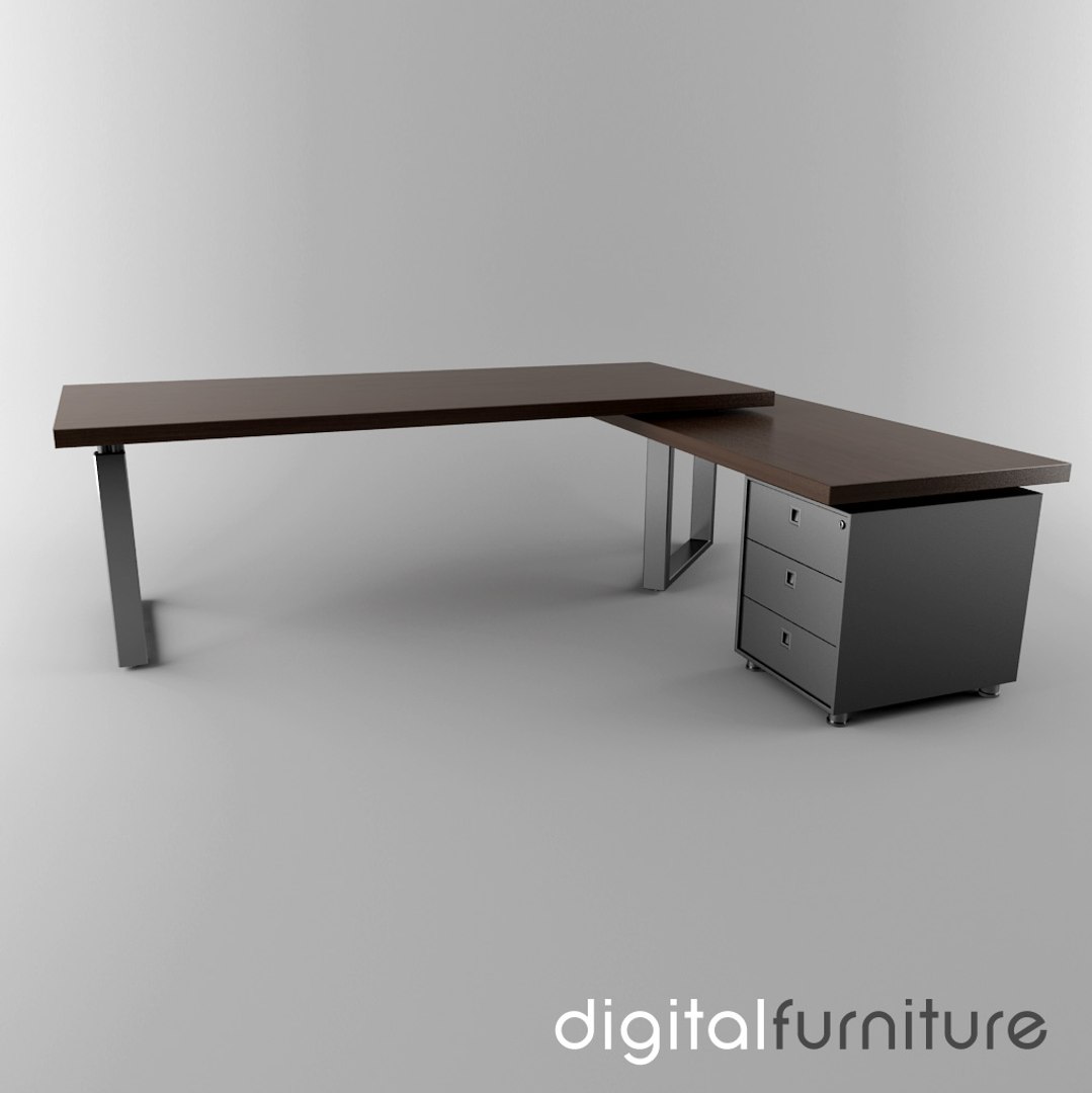 3d office desk model