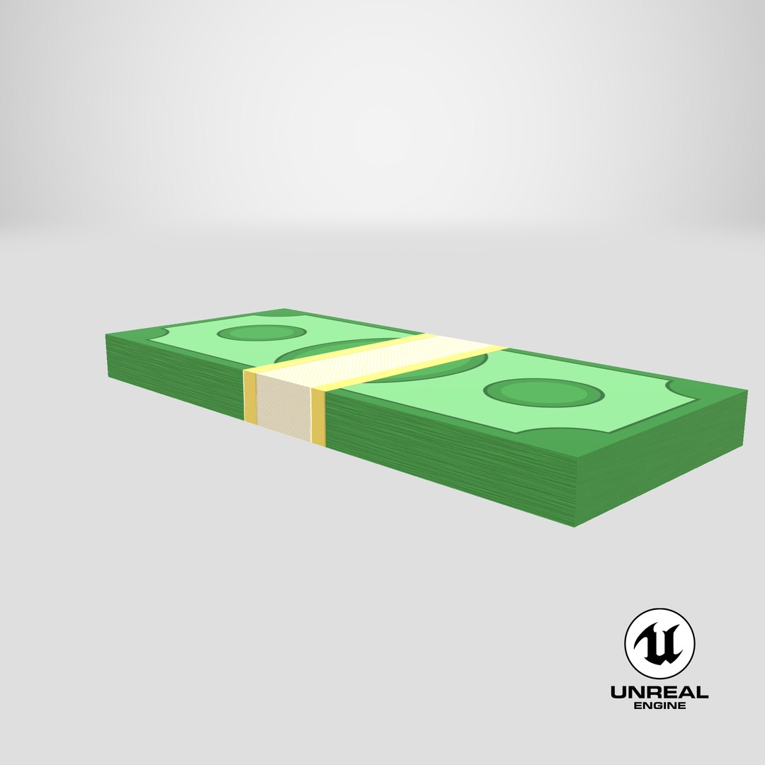 3D Stack Of Cartoon Money Bills Low Poly V1 Model - TurboSquid 2012617