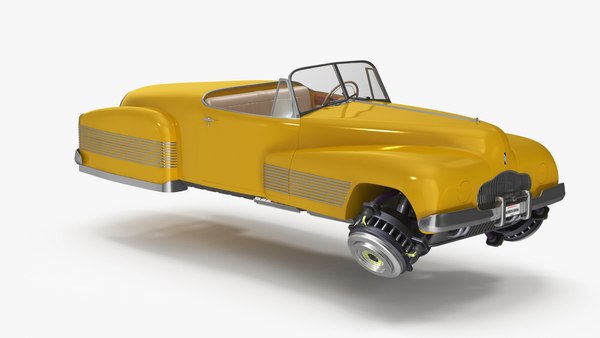 modelo 3d Yellow Hover Retro Car Rigged - TurboSquid 2100711