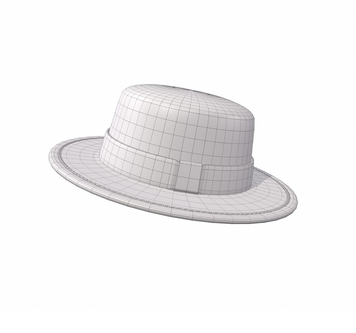 3D White Felt Hat - TurboSquid 2078993