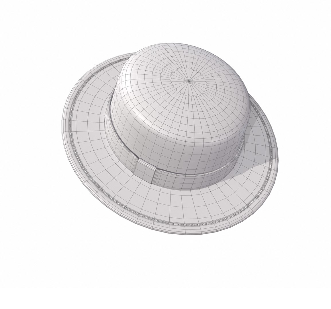 3D White Felt Hat - TurboSquid 2078993