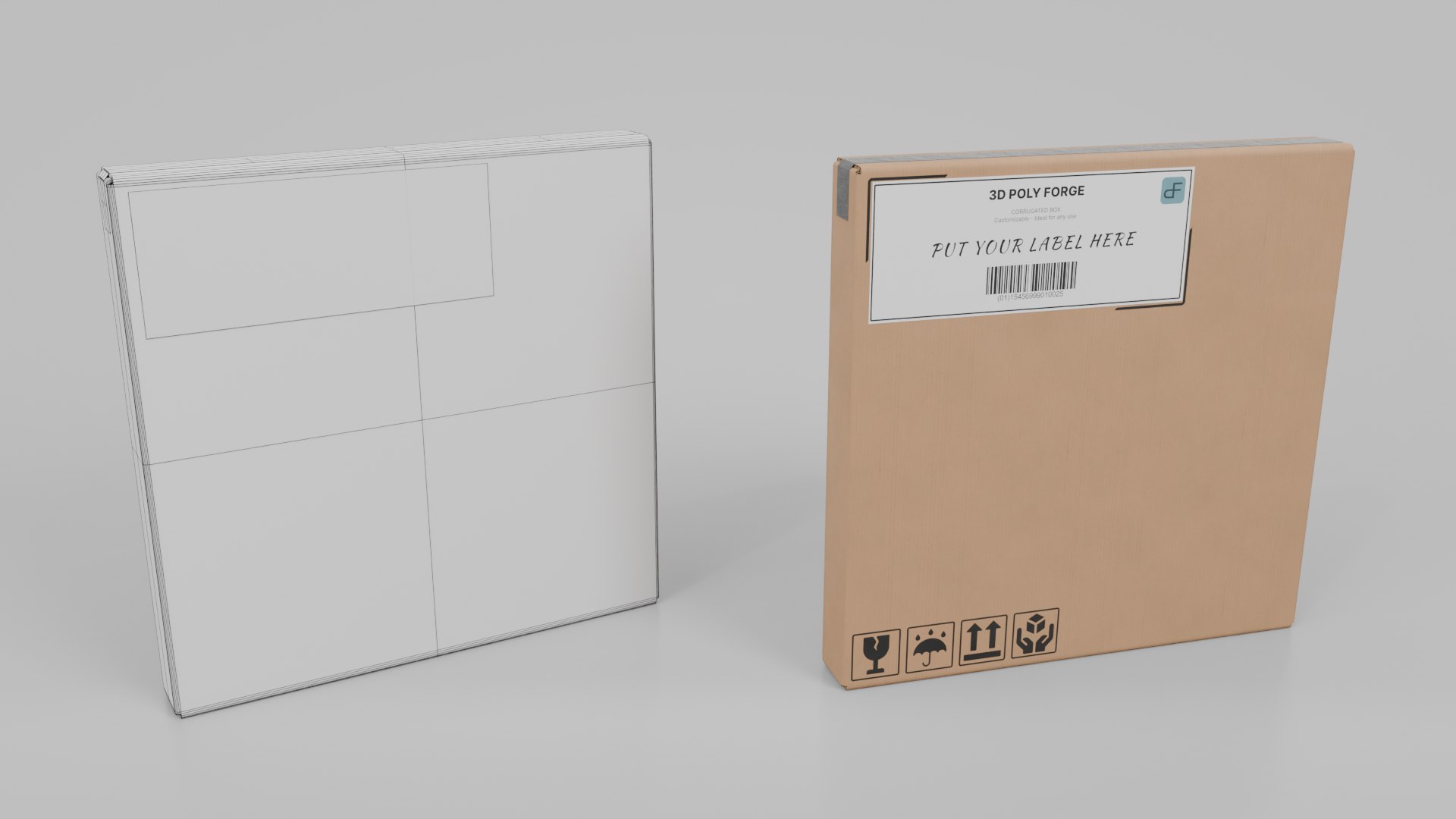 Slim And Stackable Duo - Rigged And Customizable Cardboard Box Set 3D Model - TurboSquid 2416628