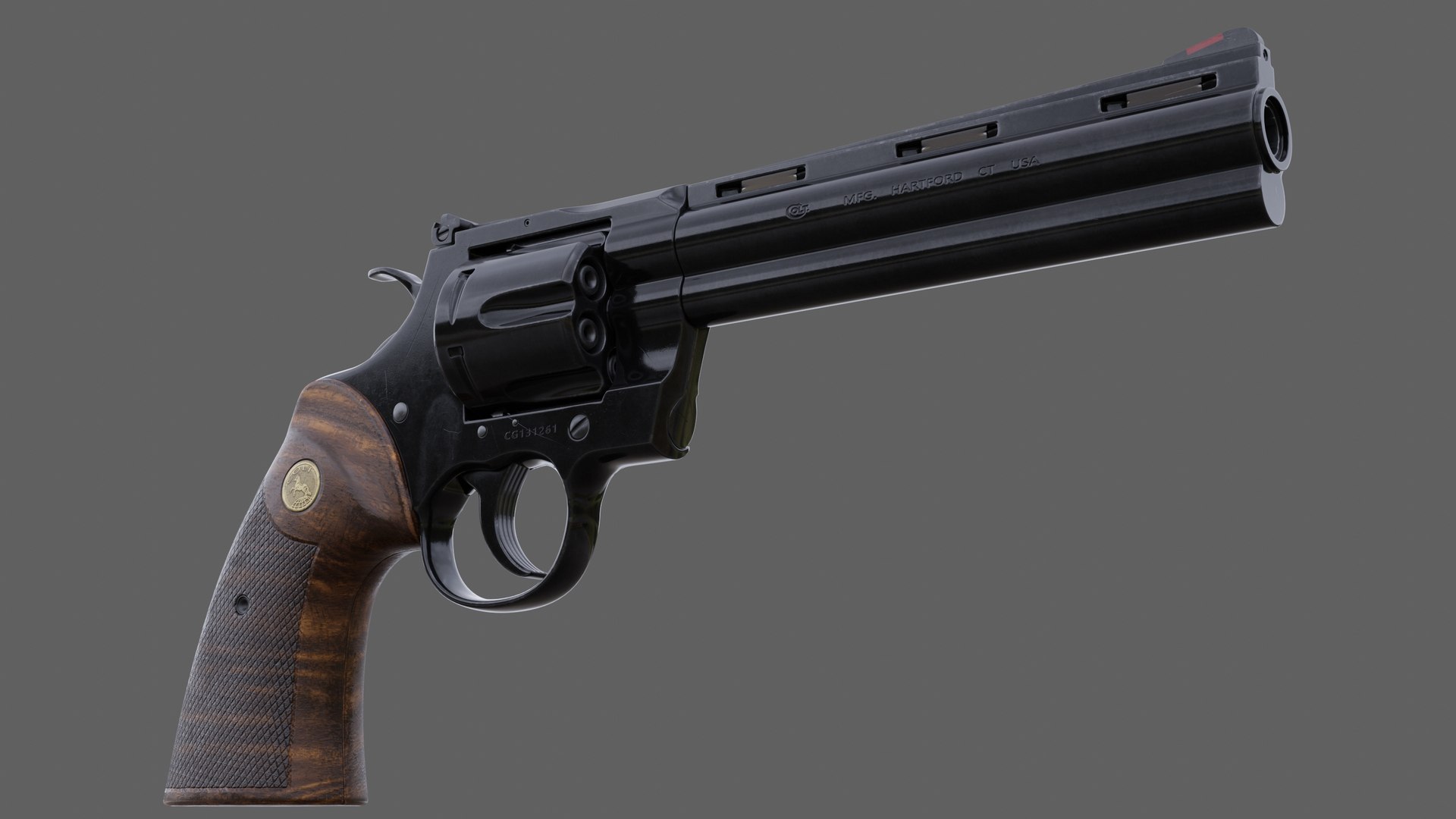 3D Colt Python 357 6 Inch Black - TurboSquid 2035840