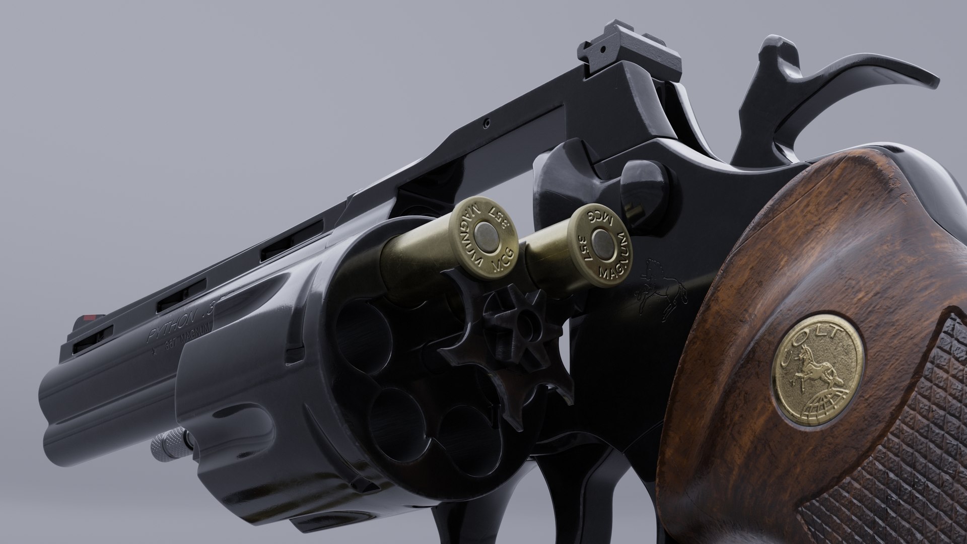 3D Colt Python 357 6 Inch Black - TurboSquid 2035840