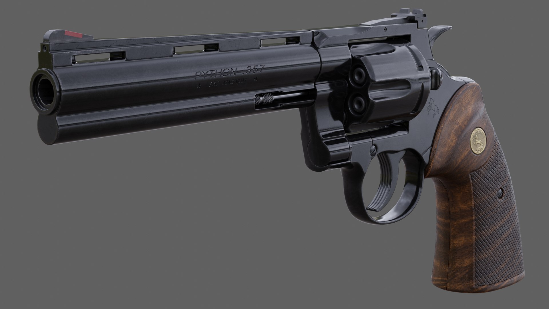 3D Colt Python 357 6 Inch Black - TurboSquid 2035840