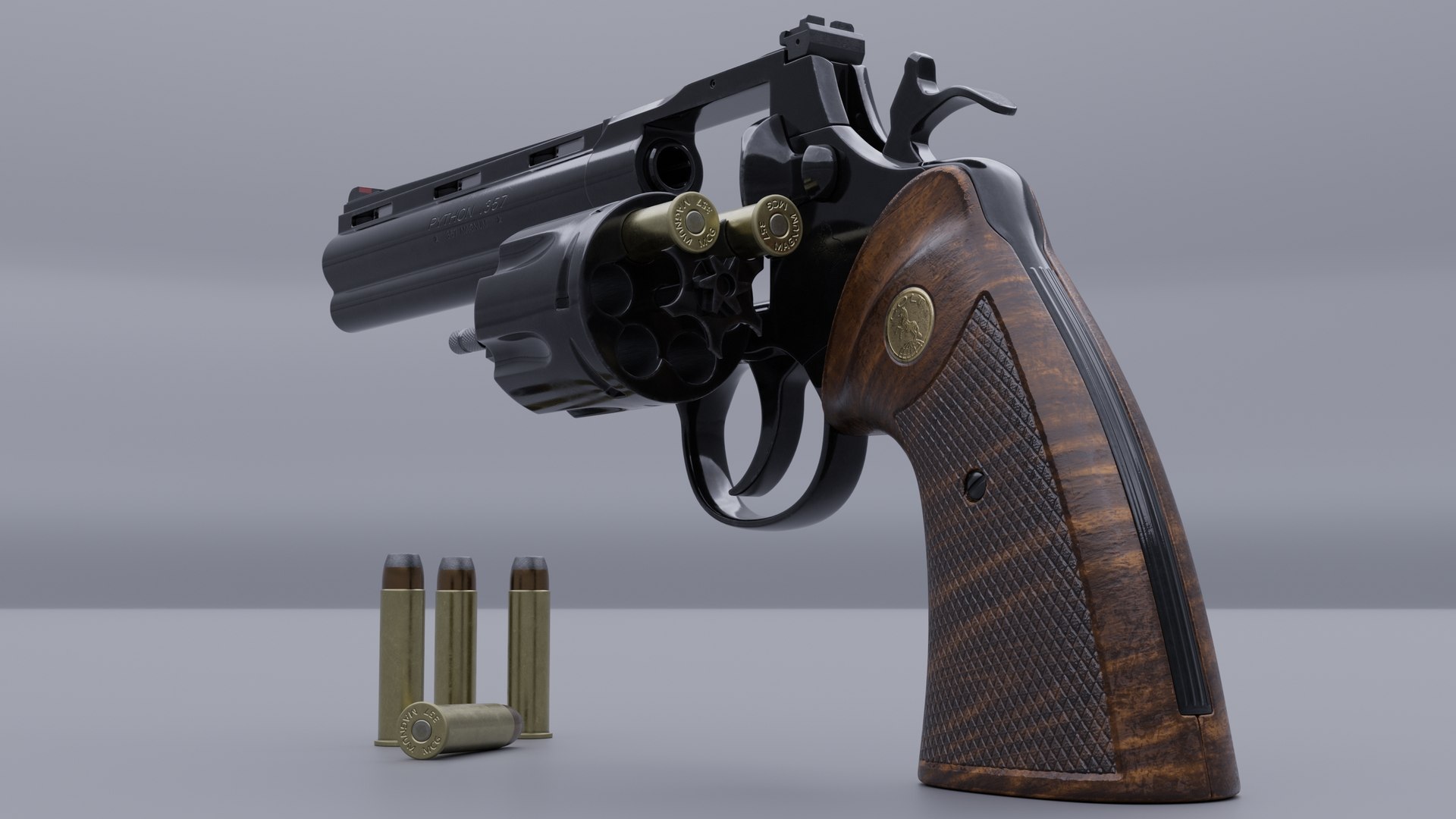3D Colt Python 357 6 Inch Black - TurboSquid 2035840