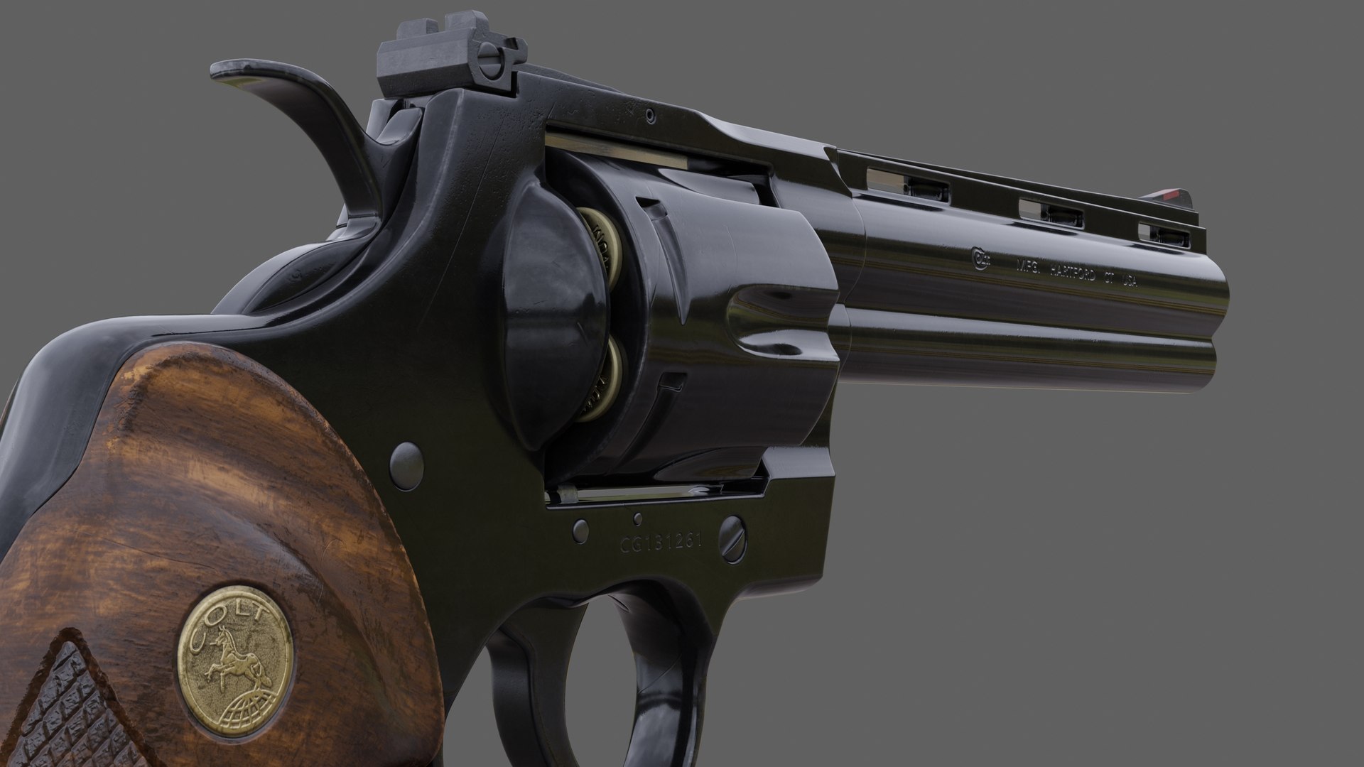 3D Colt Python 357 6 Inch Black - TurboSquid 2035840