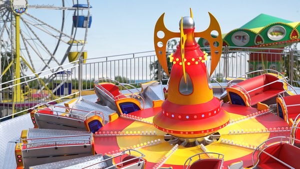 Flat Ride Attraction Rigged 3D model - TurboSquid 1883315
