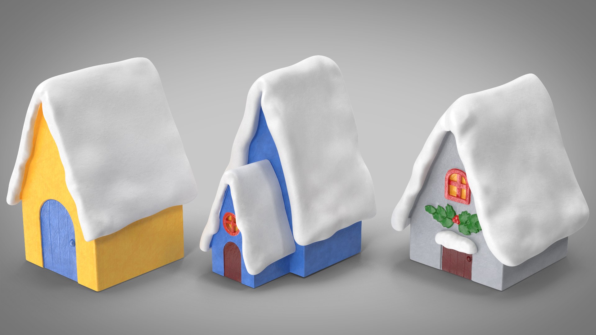 3D model christmas houses decorative figures - TurboSquid 1519647