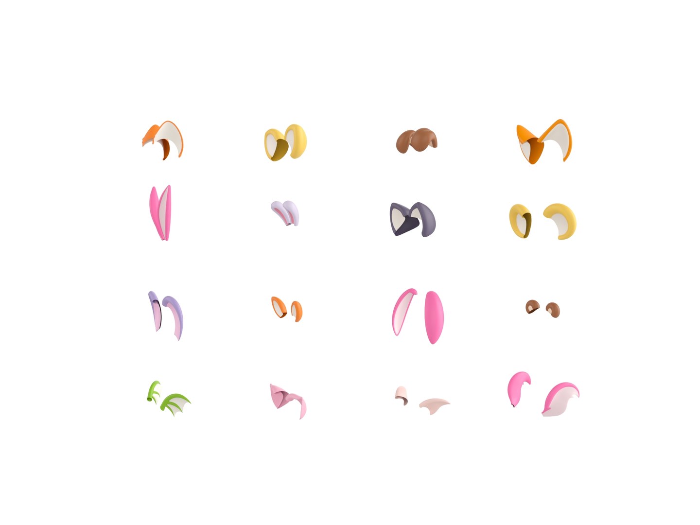 Cartoon Ears Pack 3D Model - TurboSquid 2252626