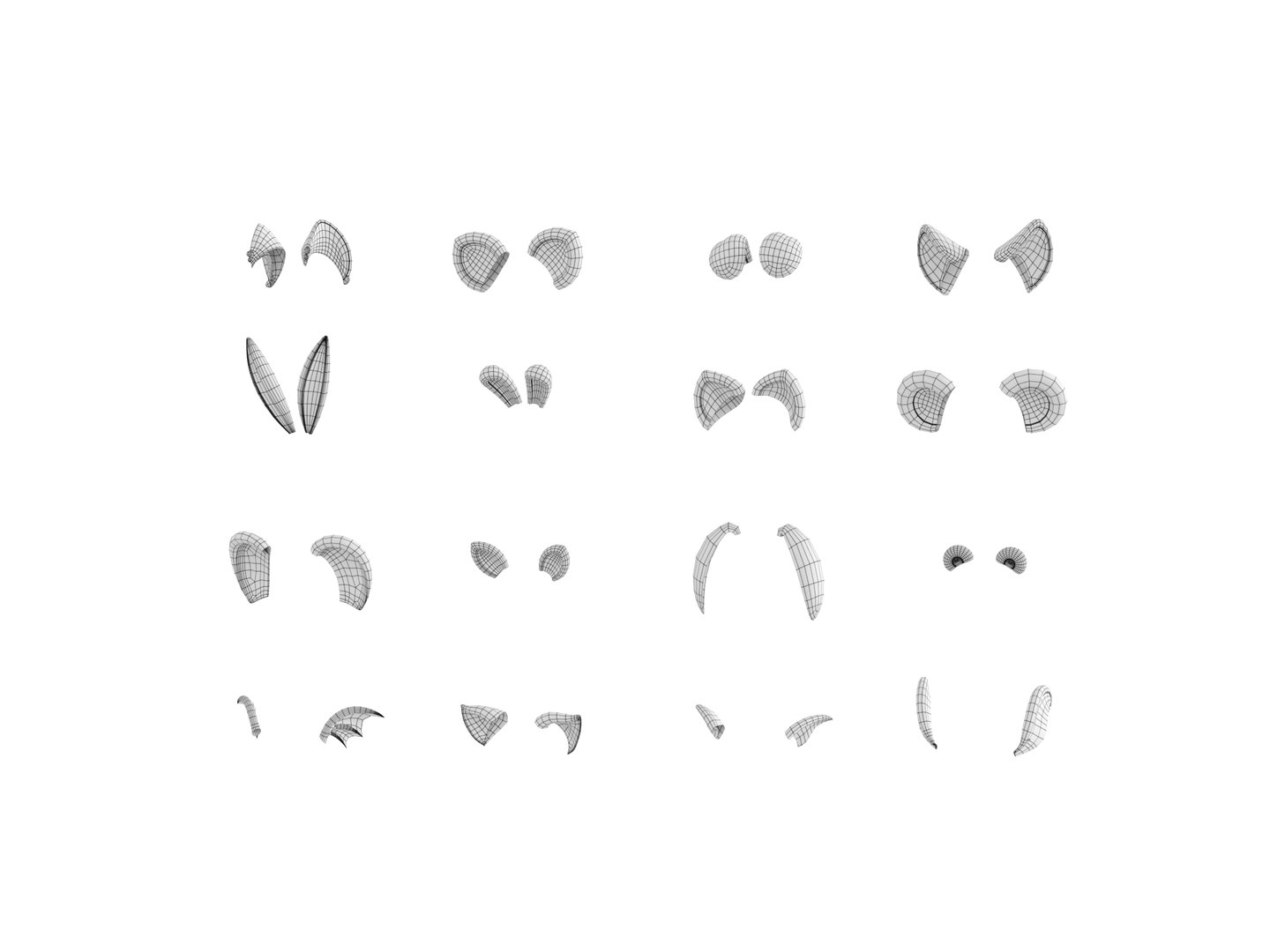 Cartoon Ears Pack 3D Model - TurboSquid 2252626