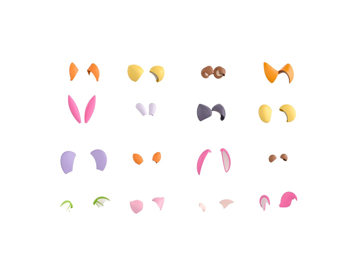 Cartoon Ears Pack 3D Model - TurboSquid 2252626