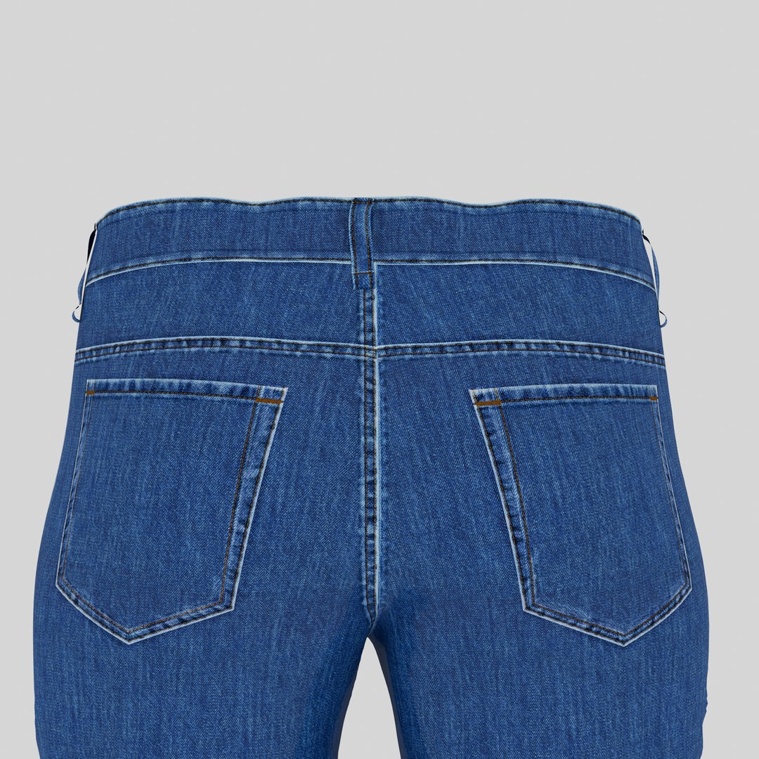 3D Realistic Blue Womens Jeans hi res textures 16 k - TurboSquid 2165329