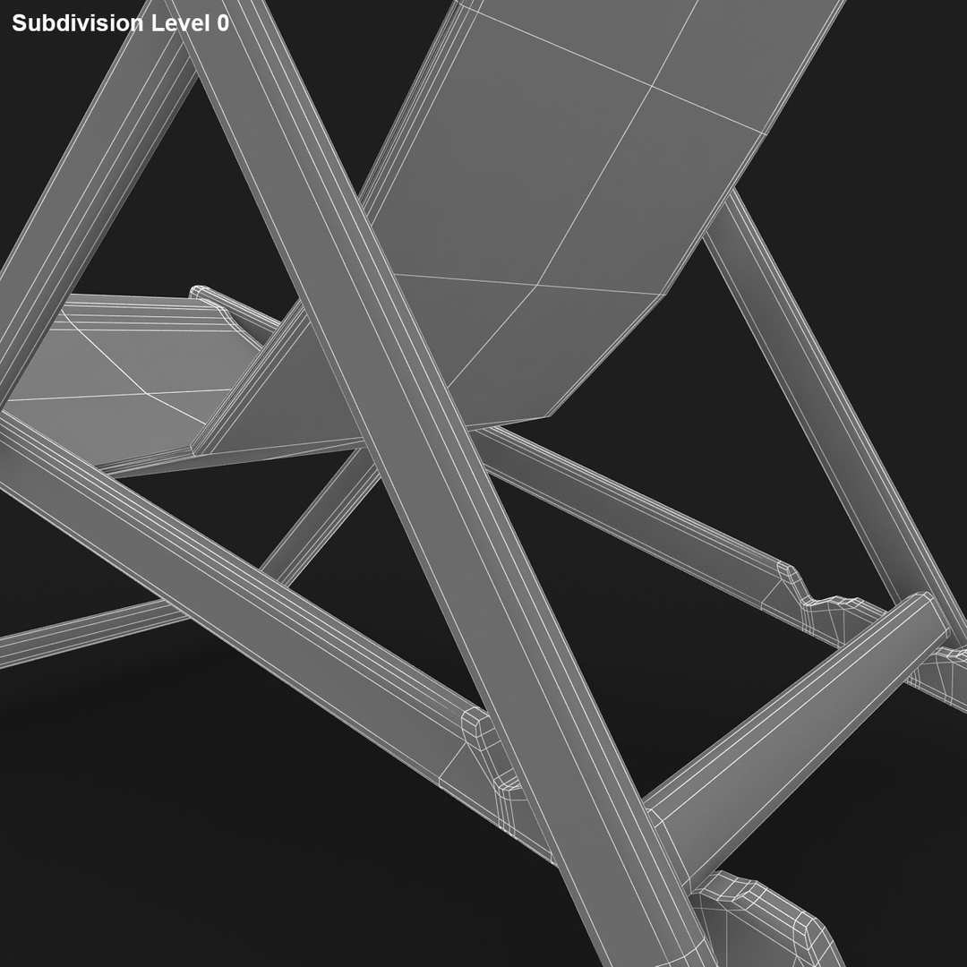 beach chair 02 3d model