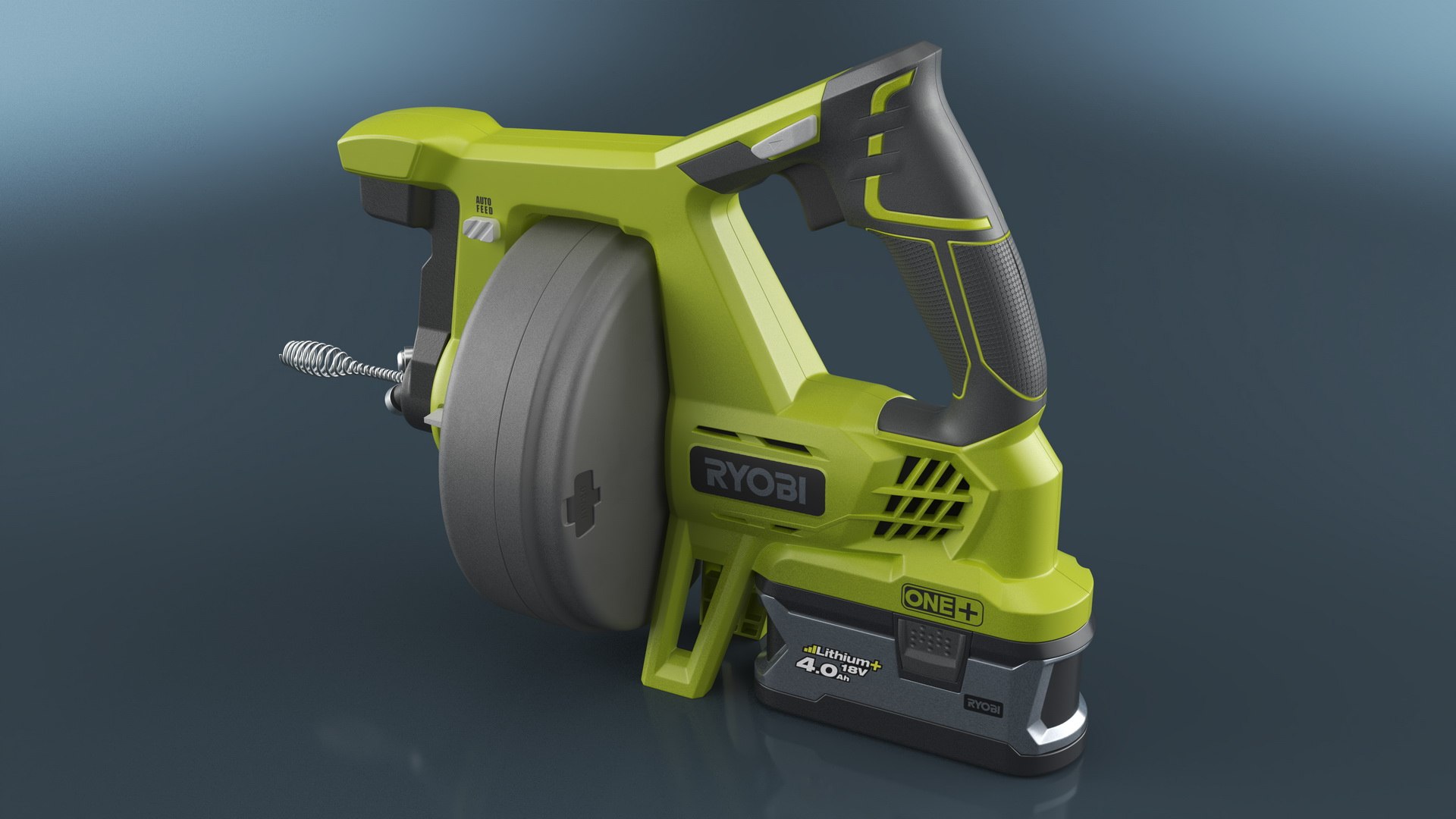 Ryobi Cordless Drain Auger 18V Green 3D - TurboSquid 2398768