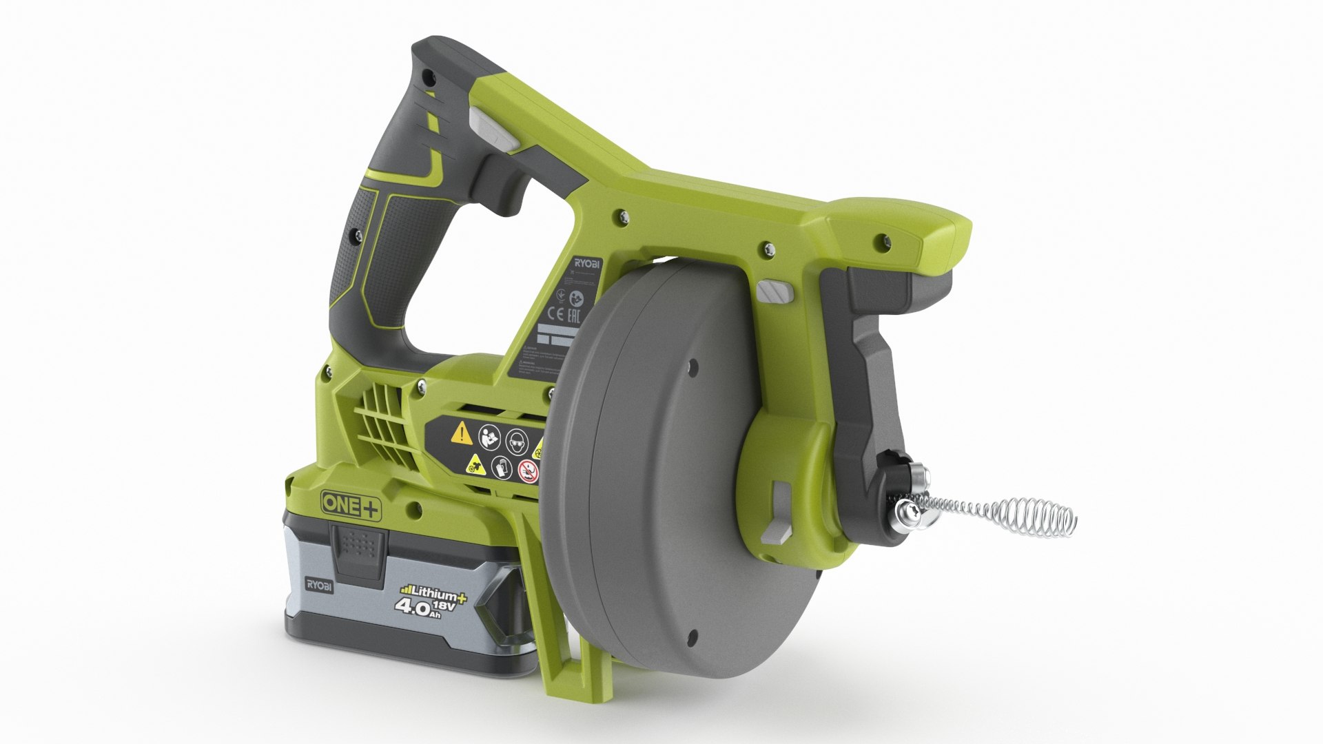 Ryobi Cordless Drain Auger 18V Green 3D - TurboSquid 2398768