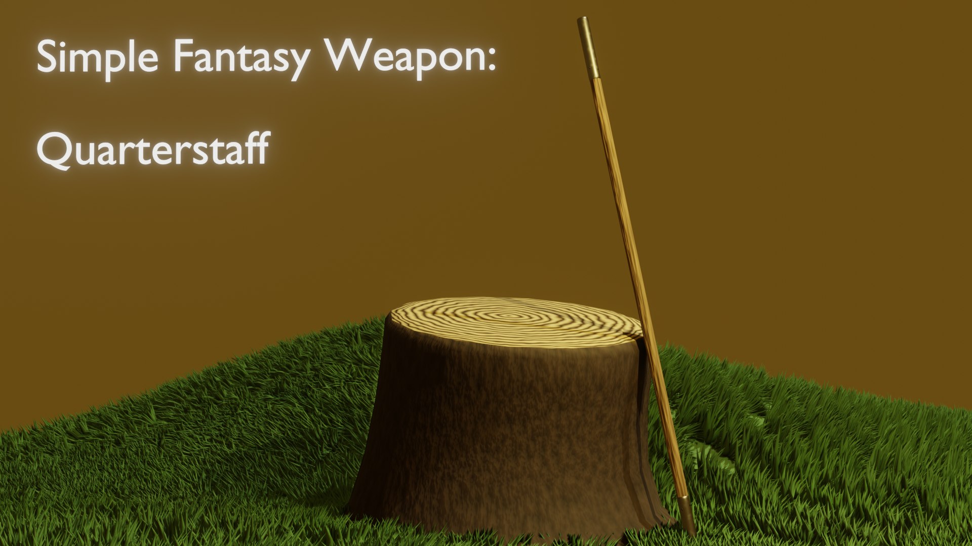 3D Simple Fantasy Quarterstaff - TurboSquid 2136469