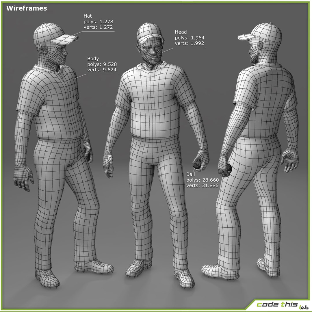 3d model ball player cg