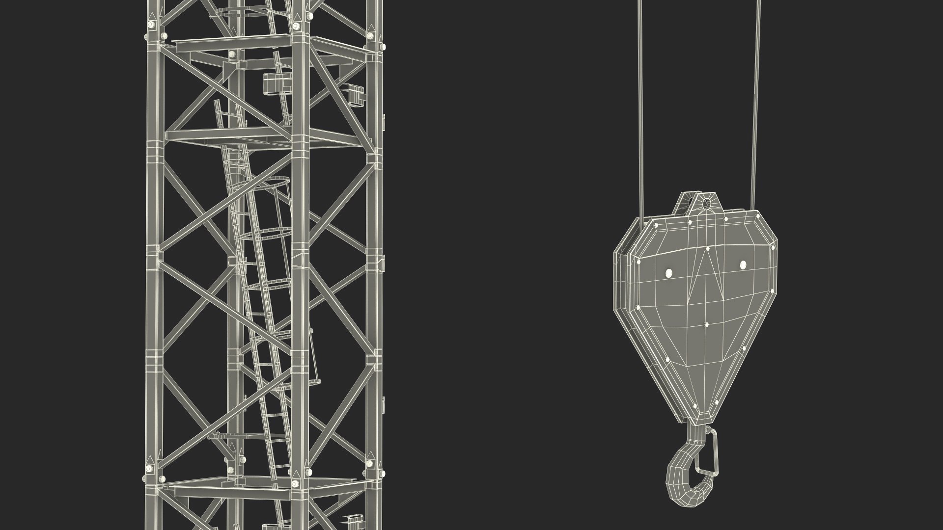 Construction Tower Crane Rigged For Maya 3D Model - TurboSquid 2161359