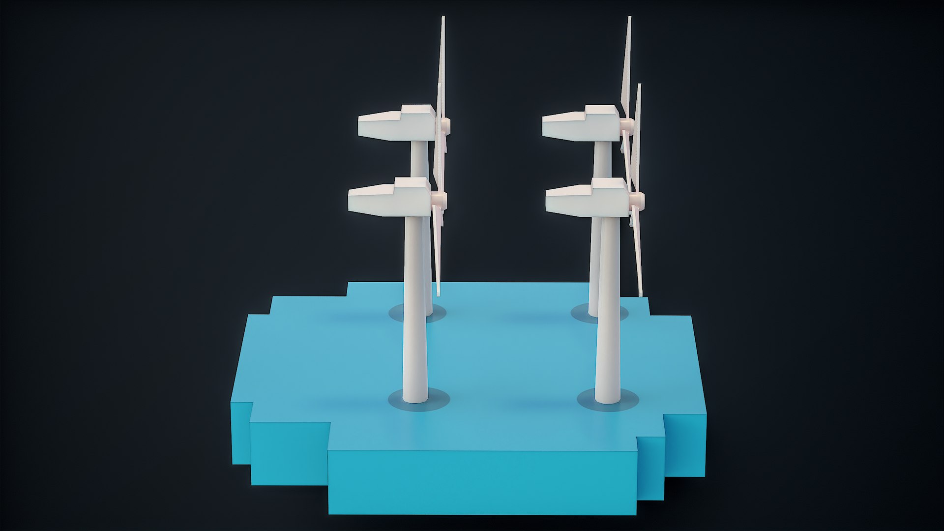 Lowpoly Cartoon Wind Power Plant Animated PBR 3D - TurboSquid 2154186