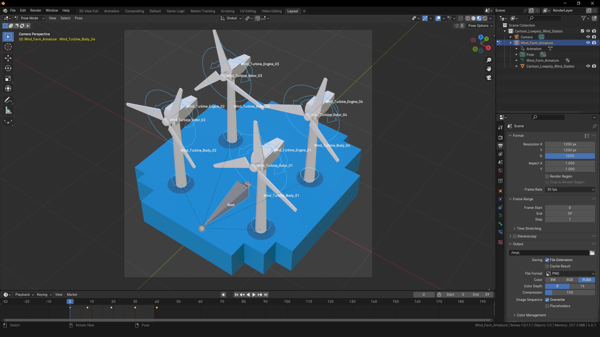 Lowpoly Cartoon Wind Power Plant Animated PBR 3D - TurboSquid 2154186