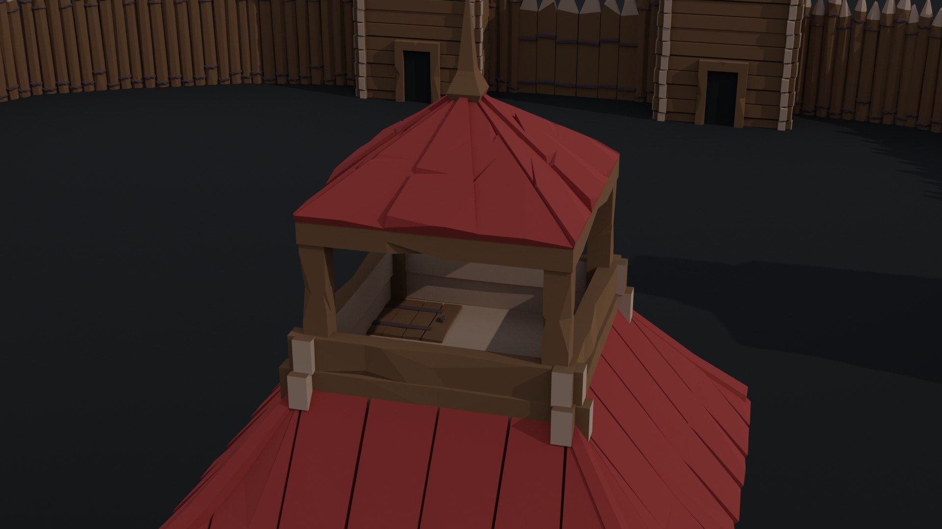 3D model Low-poly Cartoon wooden fortification polygonal - TurboSquid ...