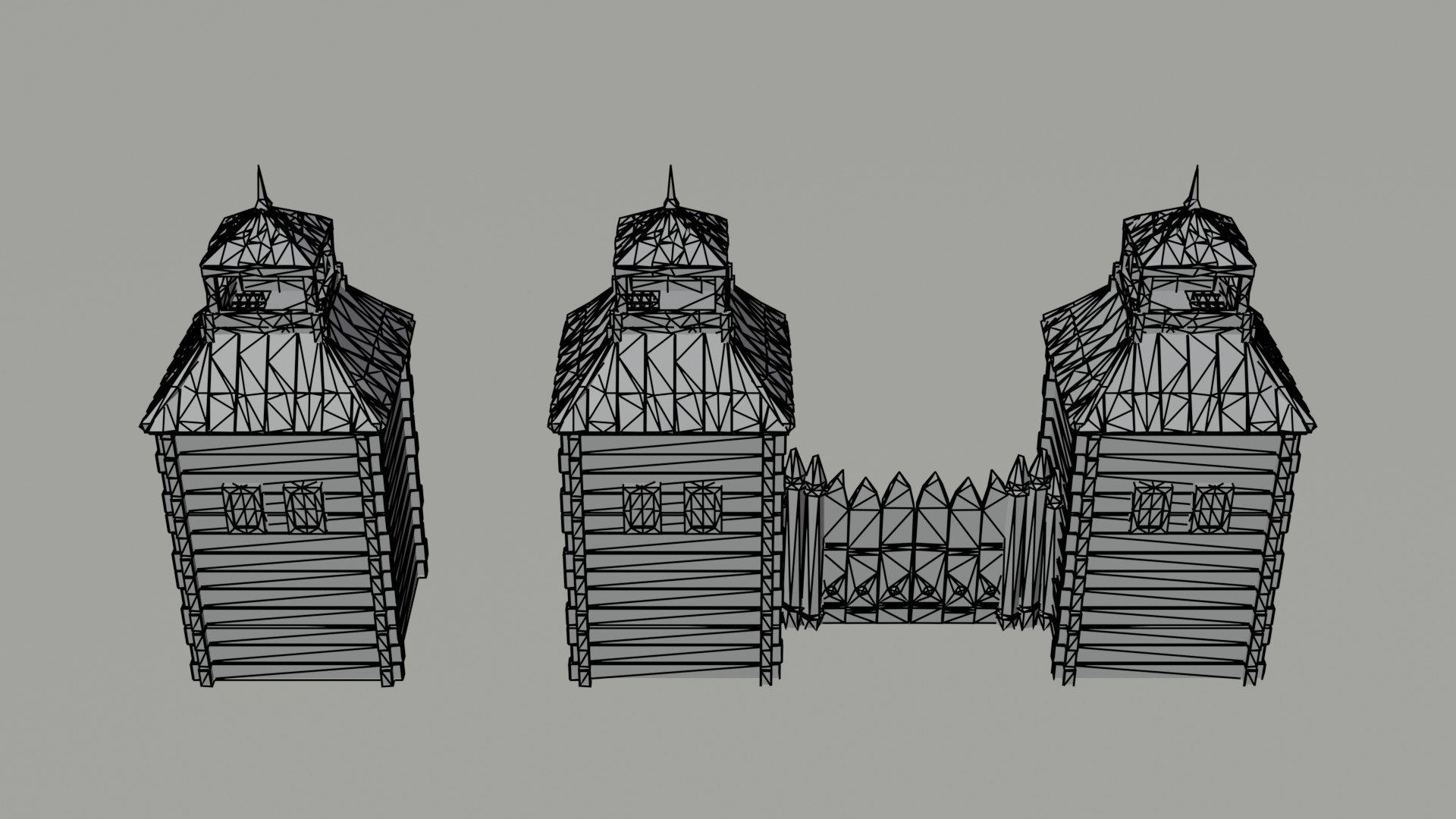 3D Model Low-poly Cartoon Wooden Fortification Polygonal - TurboSquid ...