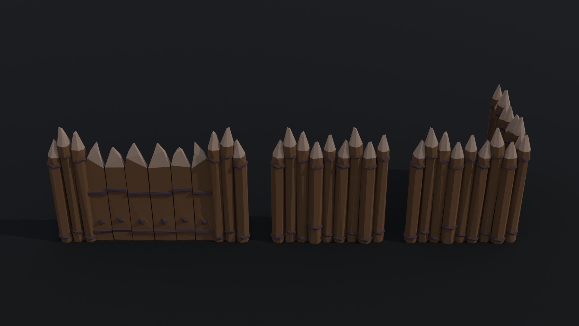 3D model Low-poly Cartoon wooden fortification polygonal - TurboSquid ...