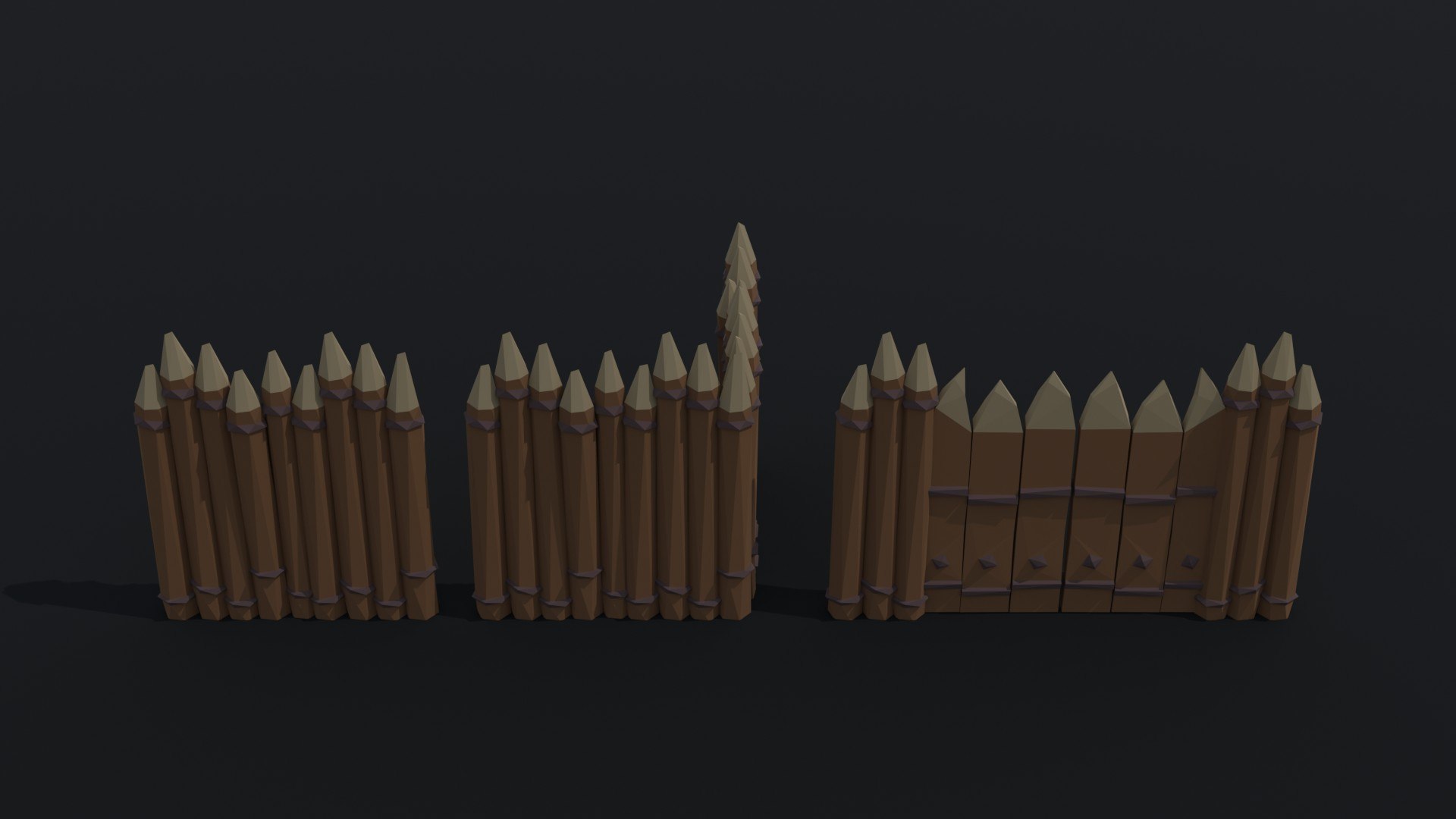 3D Model Low-poly Cartoon Wooden Fortification Polygonal - TurboSquid ...