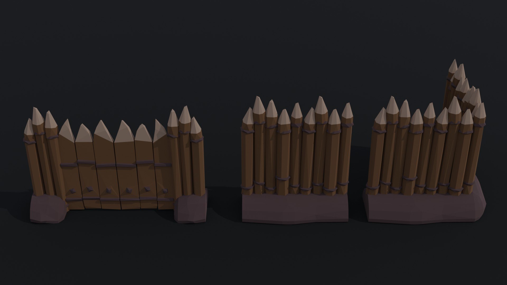 3D Model Low-poly Cartoon Wooden Fortification Polygonal - TurboSquid ...