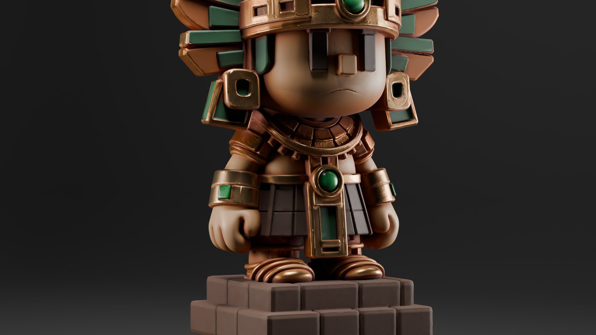 3D Mini Aztec King Stylized 3D Character Model - TurboSquid 2421559